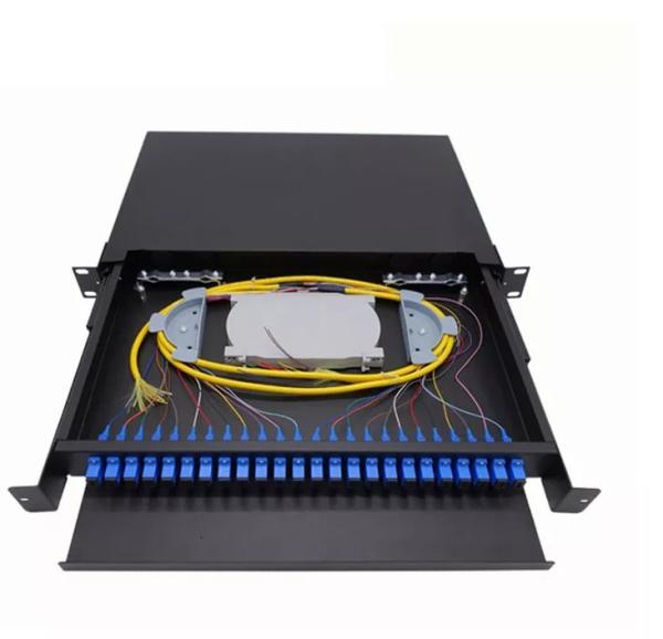 Quality Cold Rolled Plate 1U 24 Port SC SX FTTH Fiber Optic Patch Panel for 19 Inch Rock for sale
