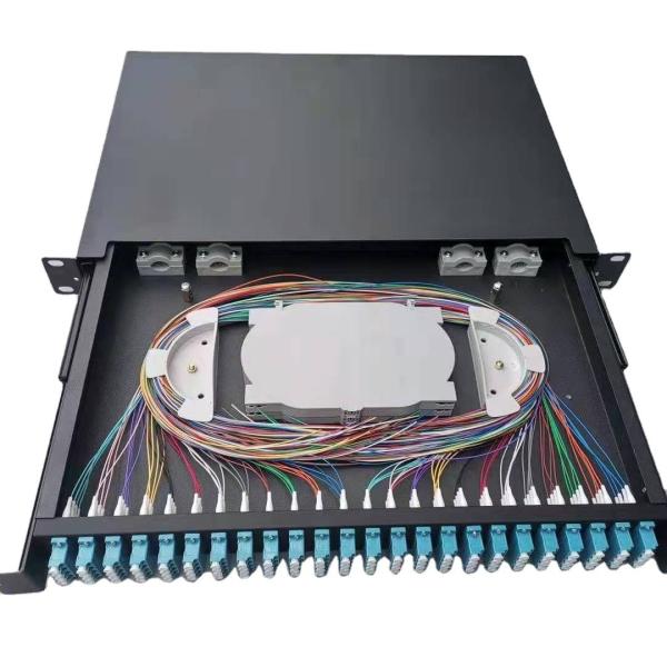 Quality Cold Rolled Plate 1U 24 Port SC SX FTTH Fiber Optic Patch Panel for 19 Inch Rock for sale