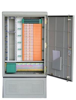 China FTTH ODF Outdoor 96 144 288 576 Core Fiber Optic Cross Connect Cabinet Reinforced Adapter for sale