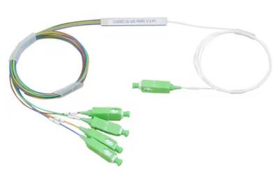 China SC/APC Connector 1x4 Fiber Optic Steel Tube PLC Splitter for Wavelength 1260-1650nm for sale