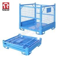Quality Torin LK21 Folding Stackable Half Open square Pipe Box Wire Mesh Pallet for sale