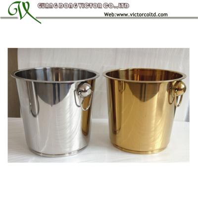 China Hot Sales 7L 9L Stainless steel Ice Bucket Golden Mirror Sanding Polishing High Quality OEM for sale