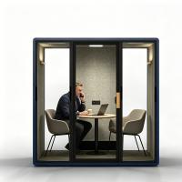 Quality Modern Glass Vocal Isolation Booth Acoustic Office Pods 30dB~35dB for sale