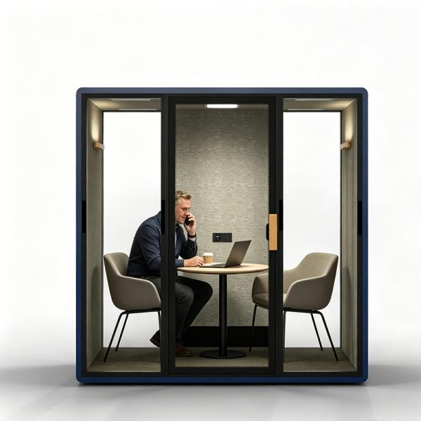 Quality Modern Glass Vocal Isolation Booth Acoustic Office Pods 30dB~35dB for sale