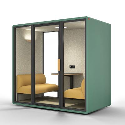 China Office Communication Glass Sound Booth Pod For Meeting High Density for sale