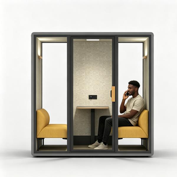 Quality Prefabricated Portable Soundproof Pod Isolation Phone Booth For Business Communication for sale