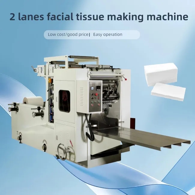2 / 3 Lanes Facial Tissue Making Machine Economic Low Price Manual Small Machinery