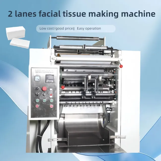 2 / 3 Lanes Facial Tissue Making Machine Economic Low Price Manual Small Machinery