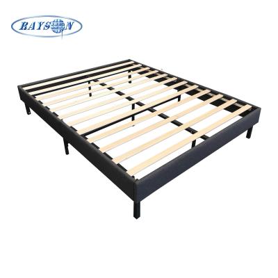 China Knitted Fabric Plywood Platform Beds Frame Mattress Base Gray Color for sale