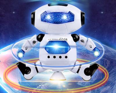 China New Electric Robot Children's Toy Space Dancing Electric Robot 360 Degree Rotating Light Music Toy for sale