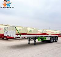 China 3 axles container flat bed semi trailer with twist locks for sale