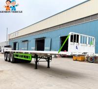 China 3 axles container flat bed semi trailer with twist locks for sale