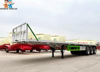 China 3 axles container flat bed semi trailer with twist locks for sale