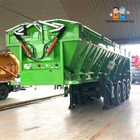 China Intelligent V Type Farm Conveyor Crawler Dump Semi Trailers for sale