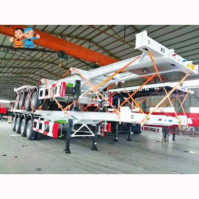 China Skeleton Hydraulic Container Trailer for sale