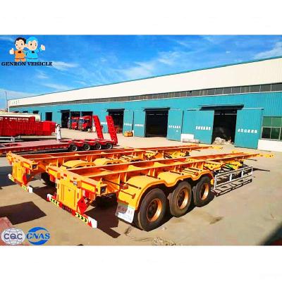 China Skeleton Hydraulic Container Trailer for sale