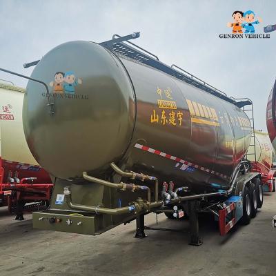 中国 3車軸45cbm半乾燥した粉の大きさのセメントの販売のための物質的なタンカーのトラックのトレーラー 販売のため
