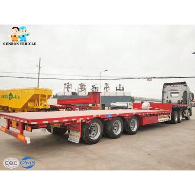China Detachable Lowboy 50t 13000mm Heavy Duty Low Bed Trailers for sale