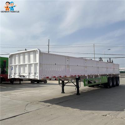 China 3 Axles Drop Side Semitrailer 50 Tons - 60 Tons Produced For Zambia Market for sale