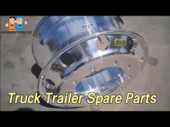 Aluminum Alloy Truck Trailer Spare Parts Rim Welded Cold Pressing Metallic Paint