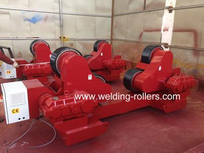 China Rolos de soldagem giratórios de tanque de 20 toneladas auto-alinhados com rodas de PU Vaso de pressão Torre eólica à venda