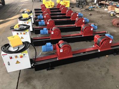 China steht herkömmliche Rollen des Schweißens-22000lbs, 10T Leitspindel-Rohr-Schweißens-Rotator zu verkaufen