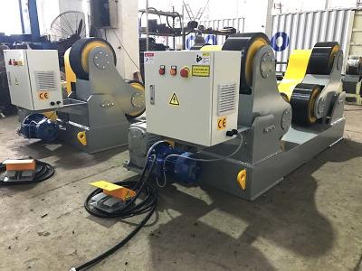 중국 고무/PU 각자 100개 T 최대 수용량을 가진 맞추는 관 용접 회전 장치 판매용