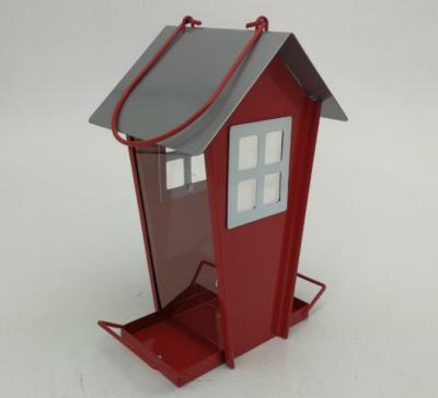 China Garden Yard small house cute functional hanging metal seed bird feeder for sale