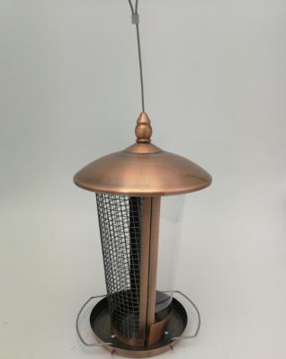 China Seed And Suet Bird Feeder / Anti Squirrel Bird Feeder Metal Copper Plated Finish for sale