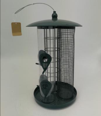 China Seed nuts fatball compound metal iron and clear PC 2kg big wild bird feeder for sale