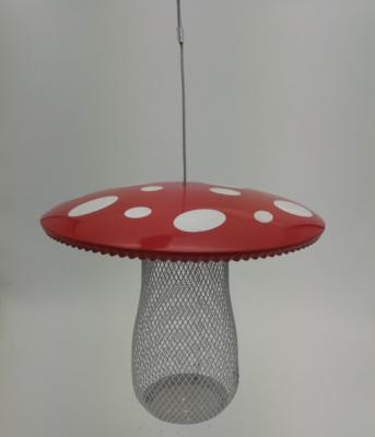 China Adorable Mushroom Bird Nut Feeder Metal Hanging Easy Open And Clean for sale