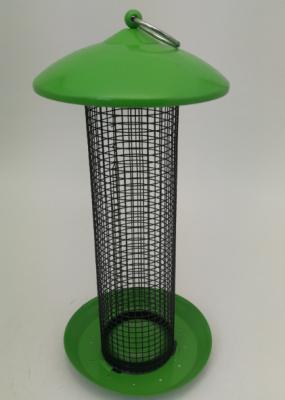 China Green Metal Hanging Bird Feeders , Squirrel Proof Peanut Feeder Custom Color for sale