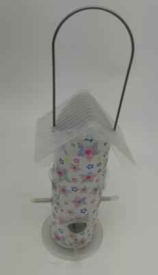 China Seed Squirrel Buster Bird Feeder Plastic Roof Water Transfer Printing 4 Feeding Port for sale