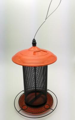 China Automatic orange color and black mesh tube nuts bird feeder stainless steel for sale