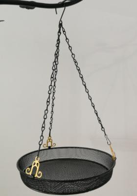 China Iron Mesh Tray Wild Bird Feeders 3 Metal Chain Hanging With 315g Weight for sale
