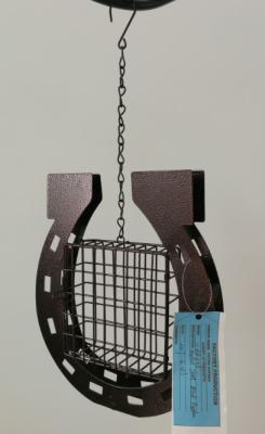 China Metal Decorative Iron Chain Hanging Suet Feeder / Suet Bird Feeder For Garden for sale
