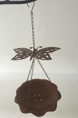China Simple Design Metal Bird Feeders Bird Seed Tray Butterfly Decoration for sale