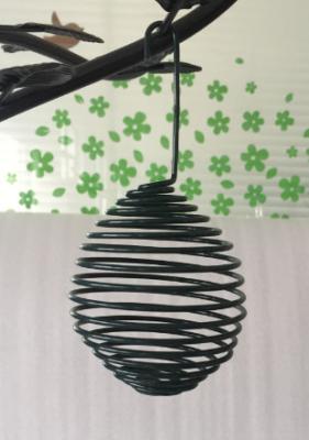 China Simple Dark Green Fat Ball Bird Feeder 9 X 9 X 28cm Size Metal Materials for sale