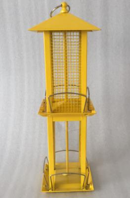 China Two Level Seeds / Peanut Bird Feeder With Yellow Powder Coated Hanging for sale