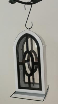 China White And Black Classic Metal Bird Feeders 800g Capacity Easy Operate for sale