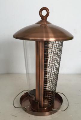China Automatic Seed And Suet Bird Feeder Ring Hanging Metal Copper Plated Finish for sale