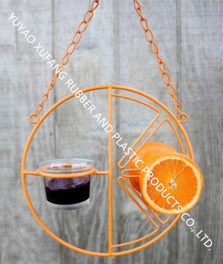 China Fruit And Jam Oriole Wild Bird Feeders , Metal Bird Feeder Yellow Powder Coated for sale