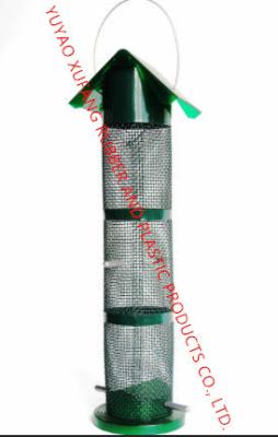China Nut feeder ，Plastic Materials Peanuts Bird Feeder Three Level Mesh Tube Plastic Lid And Bottom for sale