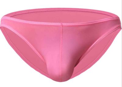 China Pink Mens Sports Underwear Briefs , Trendy Mens Nylon Briefs With Soft Fabric for sale