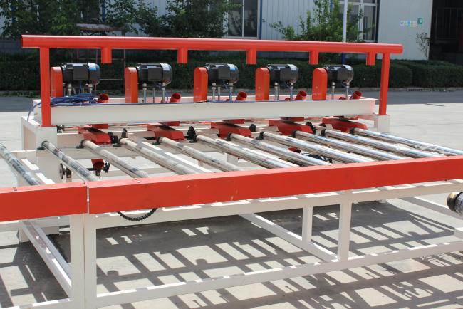 High capacity automatic cutting machine for PVC ceiling tiles in operation