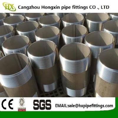 China 1/4-4stainless steel threaded pipe nipples running nipple with NPT/BSP thread for sale