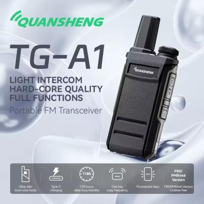 China 1-3km Talk Range QuanSheng TG-A1 Wireless Long Range Transmitter Professional Black Handheld Walkie Talkie for sale
