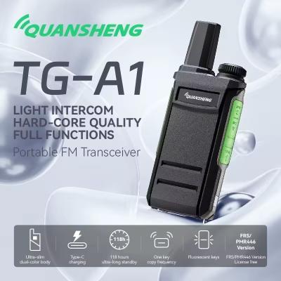 China 1-3km Talk Range QuanSheng TG-A1 Wireless Long Range Transmitter Professional Black Handheld Walkie Talkie for sale