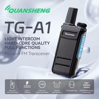 China 1-3km Talk Range QuanSheng TG-A1 Wireless Long Range Transmitter Professional Black Handheld Walkie Talkie for sale