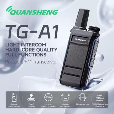 China 1-3km Talk Range QuanSheng TG-A1 Wireless Long Range Transmitter Professional Black Handheld Walkie Talkie for sale